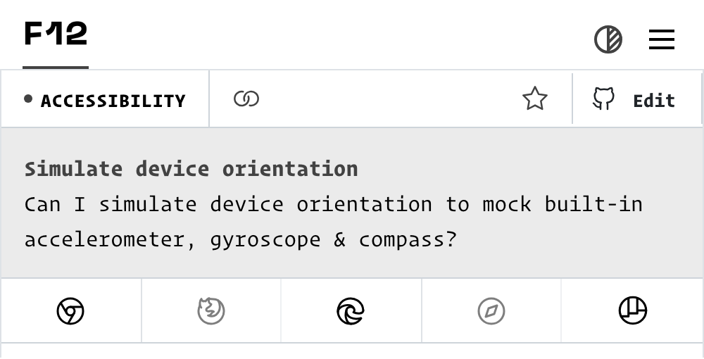 Simulate Device Orientation Can I Devtools